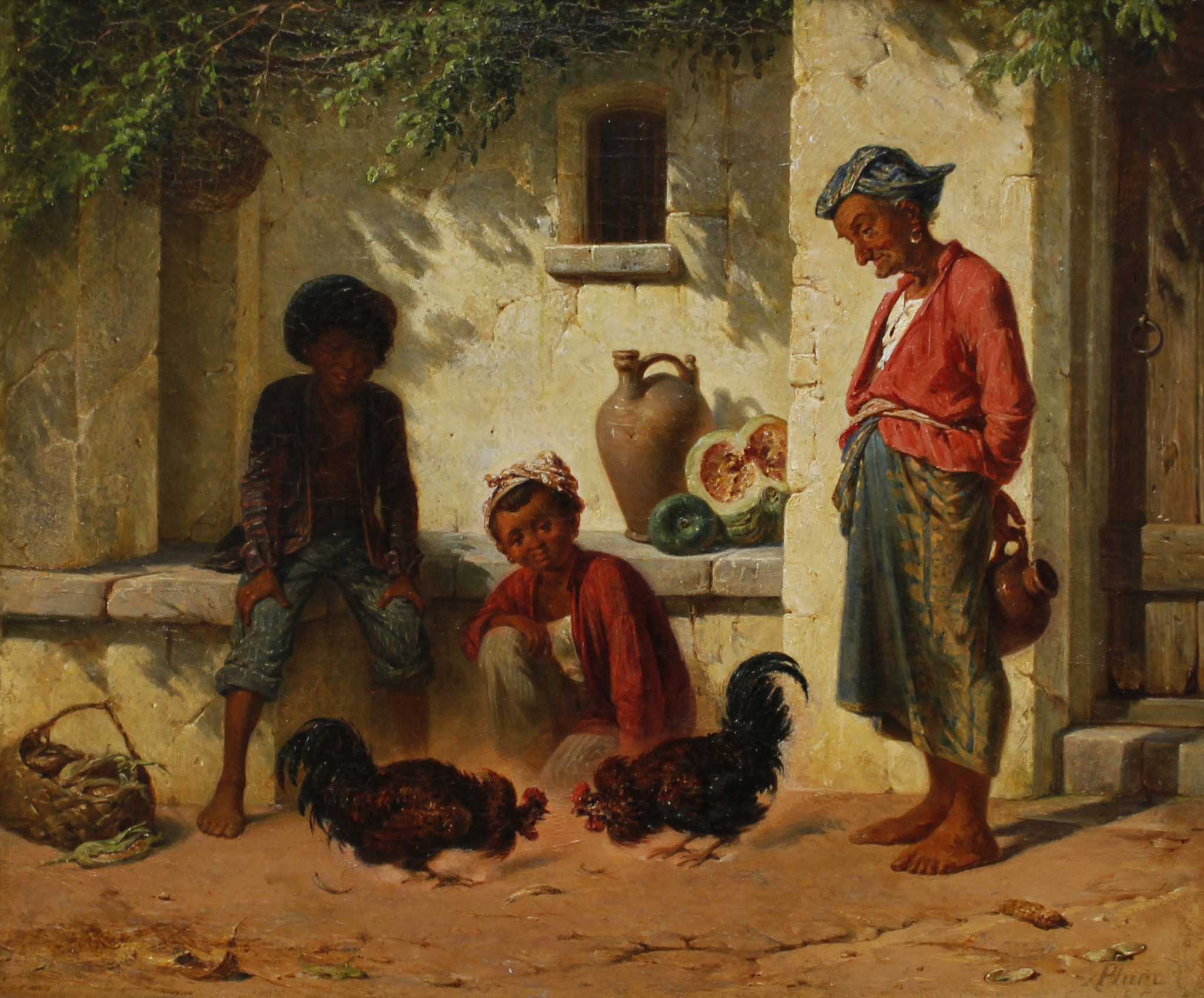 August Plum Italien Oliemaleri | Dansk Kunstgalleri